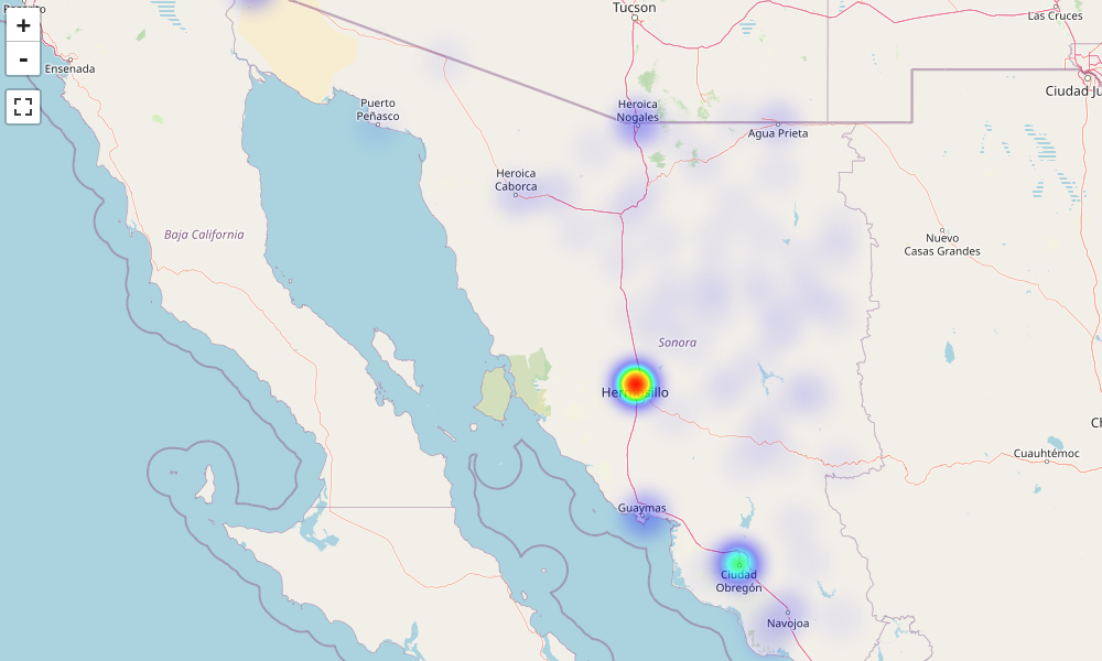 Mapa de defunciones por COVID19 en municipios de Sonora | Proyecto Ciencia de Datos